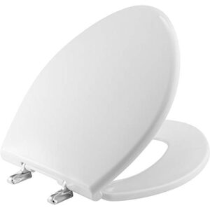 bemis 1000cpt paramount heavy duty oversized closed front toilet seat with 1,000 lb weight limit will never loosen & reduce call-backs, round/elongated, plastic, white