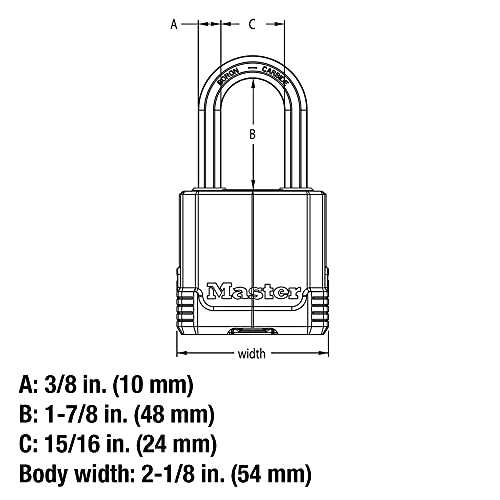 Master Lock M515XTLH Magnum Heavy Duty Padlock with Key, 2 Pack Keyed-Alike, Black