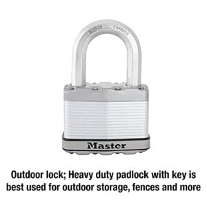 Master Lock M15XDLF Magnum Heavy Duty Padlock with Key, 1 Pack, Laminated