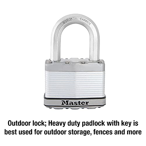 Master Lock M15XDLF Magnum Heavy Duty Padlock with Key, 1 Pack, Laminated