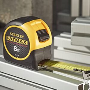 STANLEY FATMAX Tape Measure Blade Armor 8 M Metric Shock Resistant with Mylar Coating and Cushion Grip 0-33-728