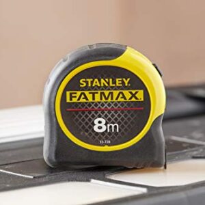 STANLEY FATMAX Tape Measure Blade Armor 8 M Metric Shock Resistant with Mylar Coating and Cushion Grip 0-33-728