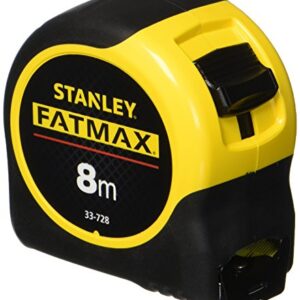 STANLEY FATMAX Tape Measure Blade Armor 8 M Metric Shock Resistant with Mylar Coating and Cushion Grip 0-33-728