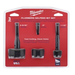 bit set, 1-3/8", 2-1/8", 2-9/16", 3 pc