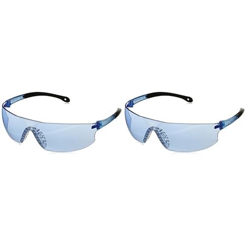 Radians Light Blue Safety Glasses, Scratch-Resistant, Wraparound