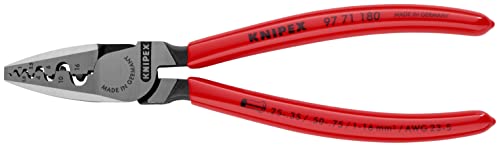 Knipex 97 71 180 Crimping Pliers for end sleeves 0,25-2,5mm with soft handle VDE-tested