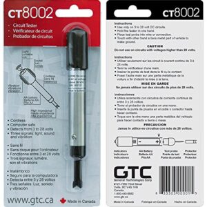 General Technologies Corp GTC CT8002 Cordless Circuit Tester, Black