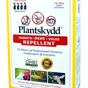 Plantskydd Animal Repellent - Repels Deer, Rabbits, Elk, Moose, Hares, Voles, Squirrels, Chipmunks and Other Herbivores; Soluble Powder Concentrate - 1 LB Box - Makes 1 Gallon Liquid (PSP-R1)