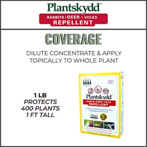 Plantskydd Animal Repellent - Repels Deer, Rabbits, Elk, Moose, Hares, Voles, Squirrels, Chipmunks and Other Herbivores; Soluble Powder Concentrate - 1 LB Box - Makes 1 Gallon Liquid (PSP-R1)