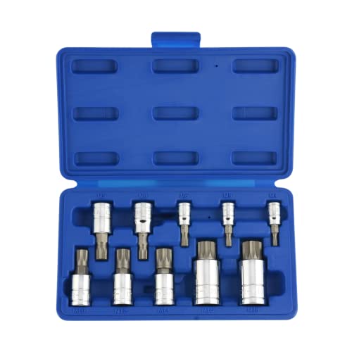 NEIKO 10078A XZN Triple Square Spline Bit Socket Set | 11 Piece Long and Short | 12 Point | CrV Steel