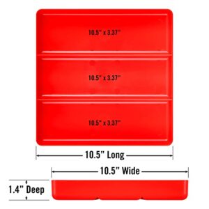 ERNST Tool Garage Organizer Tray, Red, 3-Compartments