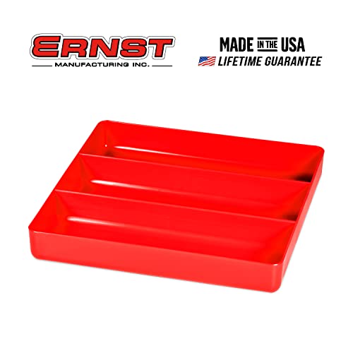 ERNST Tool Garage Organizer Tray, Red, 3-Compartments