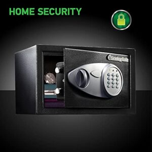 SentrySafe Security Safe with Digital Keypad Lock, Steel Safe with Interior Lining and Bolt Down Kit, California DOJ Certified for Firearm Storage, 0.58 Cubic Feet, 8.7 x 13.8 x 9.7 Inches, X055