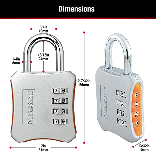 Master Lock Resettable Combination Locker Lock, Lock for Gym and School Lockers, Colors May Vary