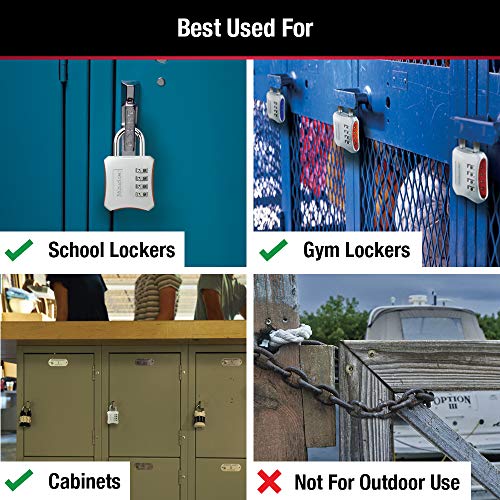 Master Lock Resettable Combination Locker Lock, Lock for Gym and School Lockers, Colors May Vary