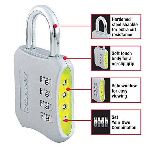 Master Lock Resettable Combination Locker Lock, Lock for Gym and School Lockers, Colors May Vary