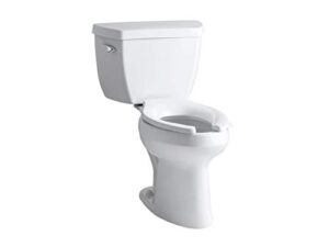 kohler k-3493-0 highline classic pressure lite comfort height elongated 1.6 gpf toilet with left-hand trip lever, less seat, white