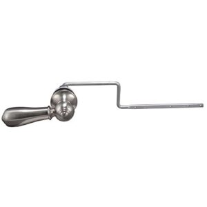 plumb pak pp836-71bnl universal fit toilet handle tank flush lever, decorative faucet style for front, side, or angle mount, brushed nickel