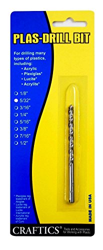 5/32" Drill Bit for Plastic (Acrylics, Plexiglas, Lexan, ABS, PVC, and More) for Hand Held Drills