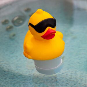 GAME 8000 Derby Duck Chemical Dispenser 1" Bromine/Chlorine, Holds 3 Tablets, Spa/Hot Tub/Jacuzzi, Yellow