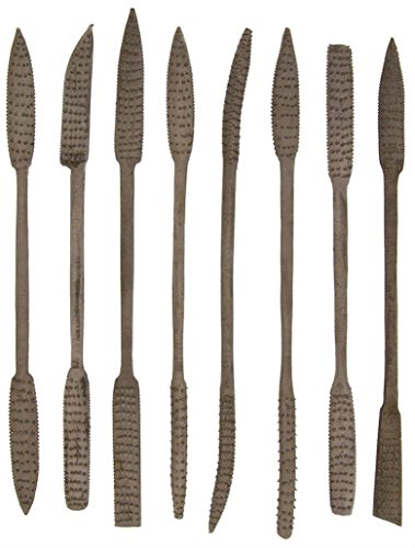 SE Heavy Wood Rasp Riffler File Set - Assorted Files for Rasp Cuts - Wood Shaping Tool - Set of 8 Pcs - 7408WFR