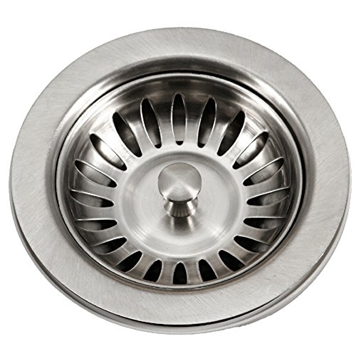 HOUZER 190-9180 Sink Basket Strainer for 3.5-Inch Drain Openings, 3.5 inch with EZ Grip, Stainless Steel