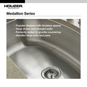 Houzer MGS-3018-1 Medallion Gourmet Series Undermount Stainless Steel Large Single Bowl Kitchen Sink