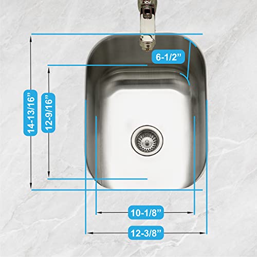 HOUZER CS-1307-1 Bar Sink, Stainless Steel