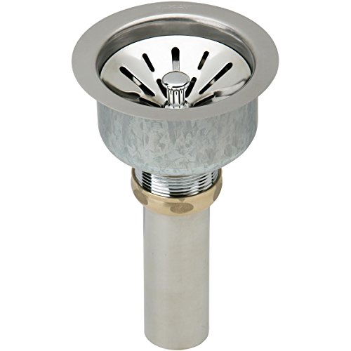 Elkay LK99 3-1/2" Deluxe Drain with Type 304 Stainless Steel Body, Strainer Basket, Rubber Seal, and Tailpiece