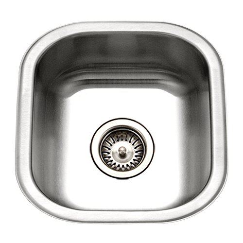 Houzer MS-1708-1 Club Series Undermount Stainless Steel Square Bowl Bar/Prep Sink