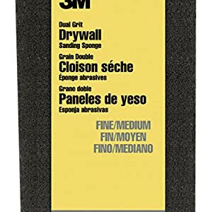 3M Large Area Drywall Sanding Sponge, 4.875-in by 2.875-in by 1-in, Fine/Medium