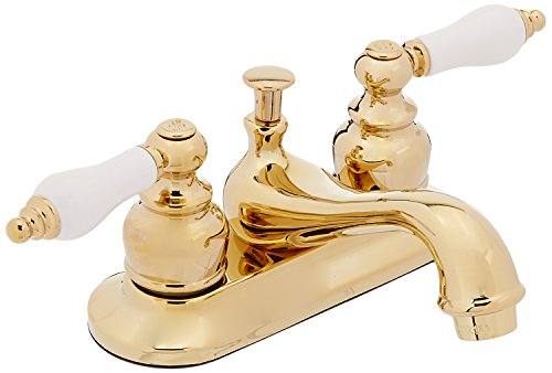 Elements of Design EB602B Elizabeth 4" Centerset Lavatory Faucet with Retail Pop-Up, 4-1/2" in Spout Reach, Polished Brass