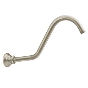 moen waterhill brushed nickel 14-inch replacement extension curved shower arm, s113bn