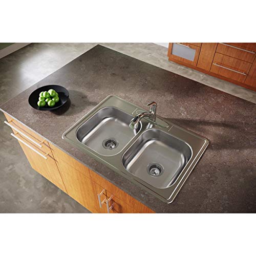 Dayton D233223 Equal Double Bowl Top Mount Stainless Steel Sink