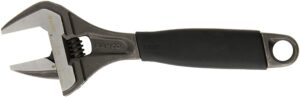 bahco bah9031rus ergo big-mouth adjustable wrench with rubber handle - 8 inch - black phosphate finish