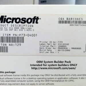 Microsoft Windows Server Standard 2008 32-bit/x64 for System Builders Old Version