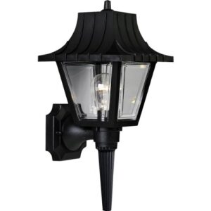 progress lighting p5815-31 mansard outdoor, 8-inch width x 17-inch height, black