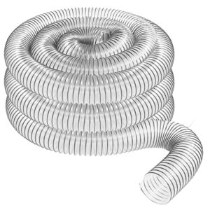 4" x 20’ ultra flex clear vue heavy duty pvc dust debris and fume collection hose made in usa!