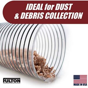 4" x 20’ Ultra Flex Clear Vue Heavy Duty PVC Dust Debris and Fume Collection Hose MADE IN USA!