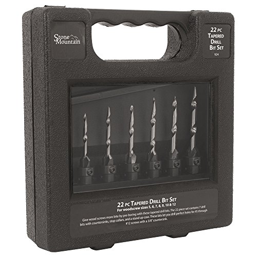 22 Piece Taper Drill BIT Set by PEACHTREE WOODWORKING PW924