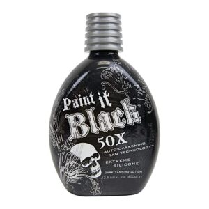 millennium tanning paint it black 50x - extreme dark tanning lotion, 13.5 ounces