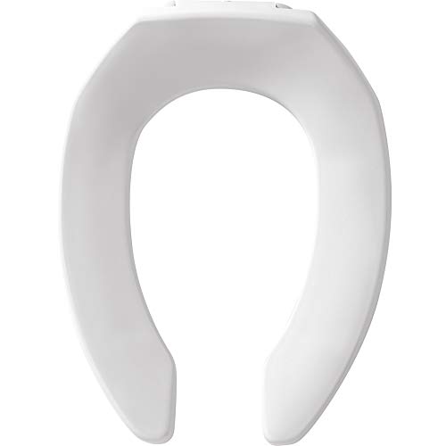 BEMIS 1955SSCT 000 Commercial Heavy Duty Open Front Toilet Seat without Cover will Never Loosen & Reduce Call-backs, ELONGATED, Plastic, White