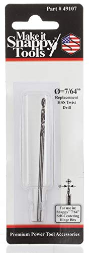 Snappy Tools Replacement HSS Drill for 7/64 Inch Self-Centering Hinge Bit #49107