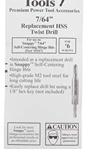 Snappy Tools Replacement HSS Drill for 7/64 Inch Self-Centering Hinge Bit #49107