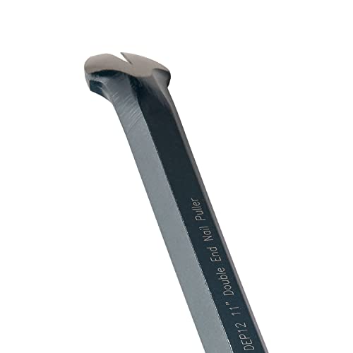 ESTWING Nail Puller - 12" Double-Ended Pry Bar with Straight & Wedge Claw End - DEP12,Blue