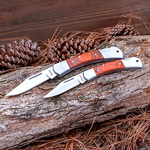 Maxam SKCLASSIC 2 Piece Lockback Knife Set in Wood Box