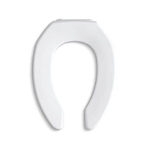 KOHLER K-4670-C-0 Lustra Elongated Toilet Seat with Check Hinge, White