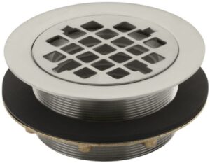 kohler 9132-bn round shower drain, gasket included, designed to be installed on any shower receptor, vibrant brushed nickel