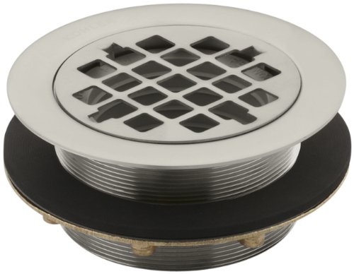 KOHLER 9132-BN Round Shower Drain, Gasket Included, Designed to be Installed on Any Shower Receptor, Vibrant Brushed Nickel