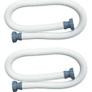 Intex Plastic 1.5" Diameter Accessory Pool Pump Replacement Hose - 59" Long - Set of 2